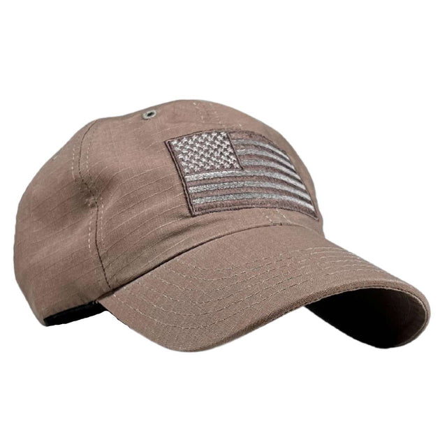 American Flag Full Fabric Ripstop Coyote Tactical Range Hat | Made in ...