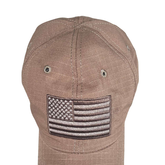 American Flag Full Fabric Ripstop Coyote Tactical Range Hat | Made in ...